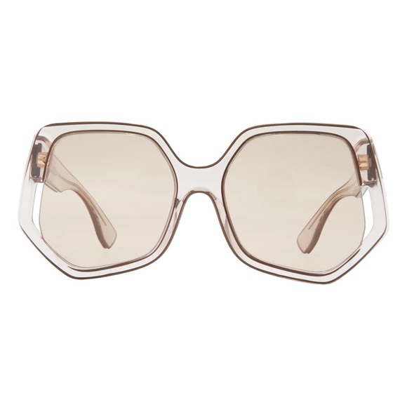 Miu Miu | Accessories | Miu Miu Transparent Beige Geometric Sunglasses ...